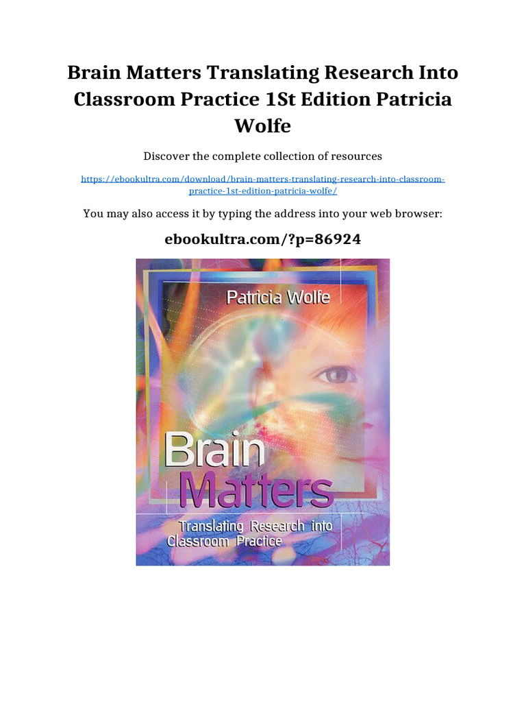 Brain Matters Translating Research into Classroom Practice 1st Edition ...
