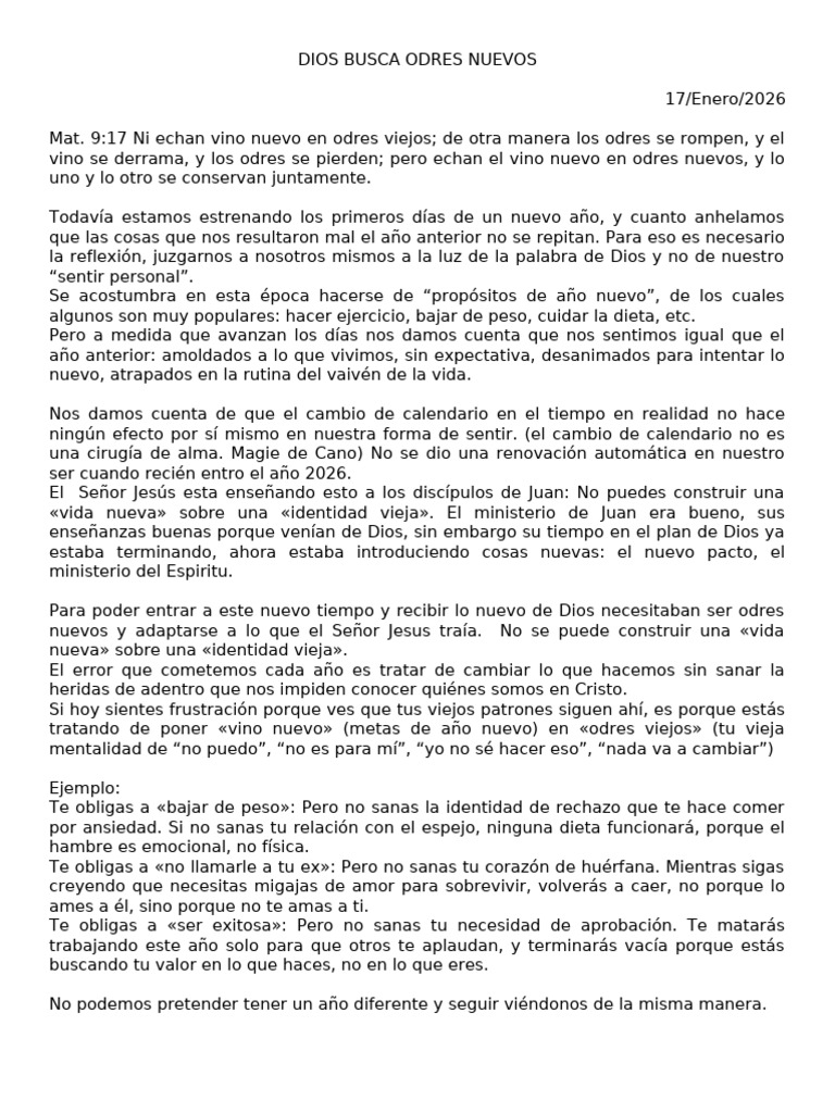 Dios Busca Odres Nuevos | PDF