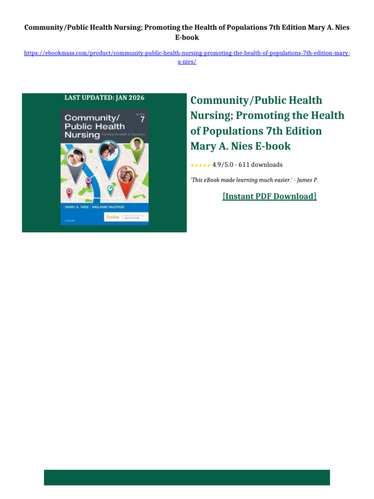 Community/Public Health Nursing Promoting The Health of Populations 7th ...