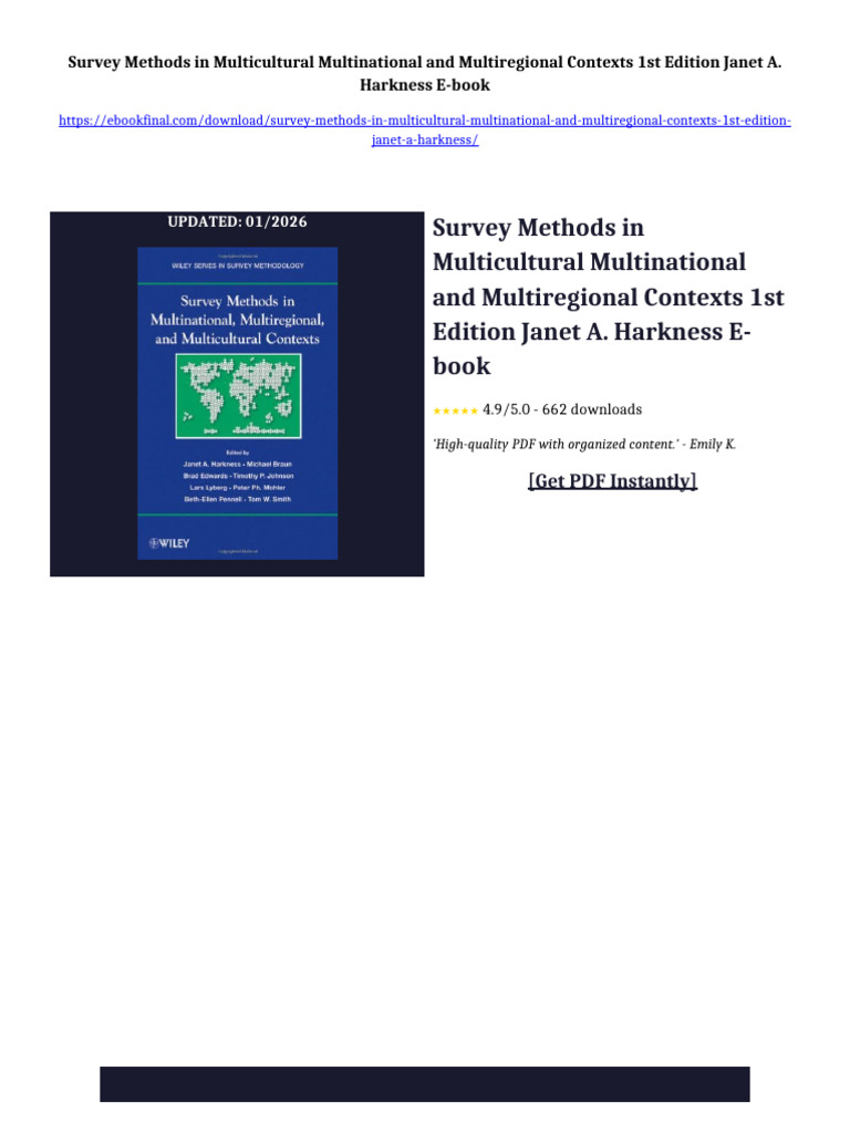 Survey Methods in Multicultural Multinational and Multiregional ...