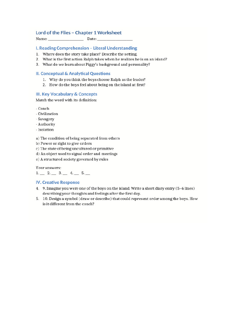 3eme Literatureanalysis LordofthefliesBywilliamgolding (1) | PDF