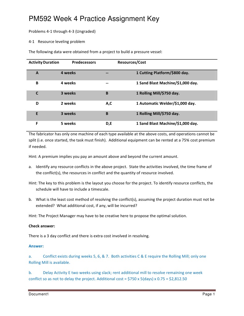 Week 4 Assignment Solutions PM592 | PDF | Applied Mathematics | Business