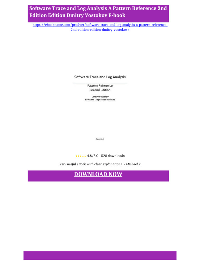 Software Trace and Log Analysis A Pattern Reference 2nd Edition Edition ...