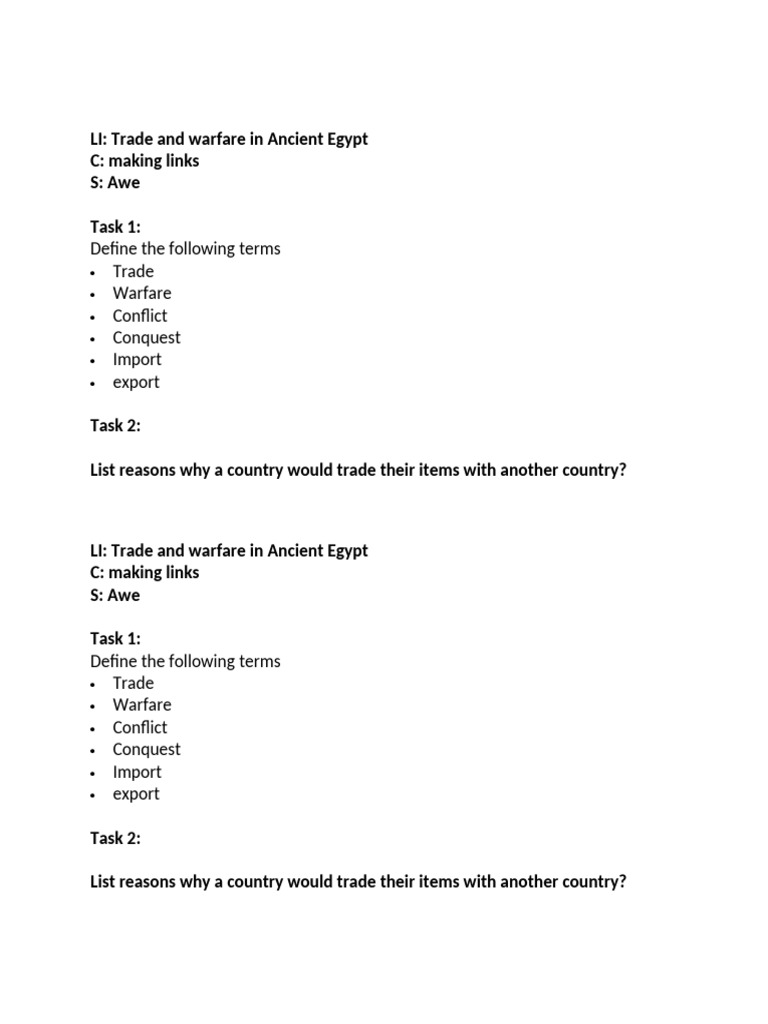 Trade Ancient Egypt | PDF