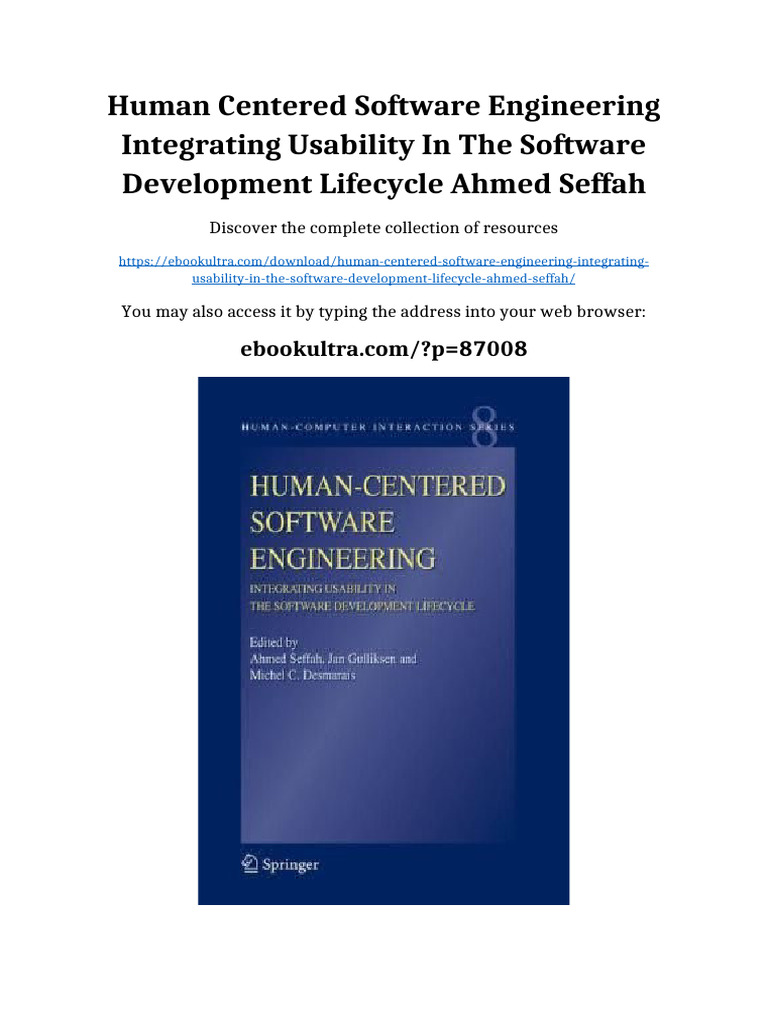 Human Centered Software Engineering Integrating Usability in the Software Development Lifecycle ...