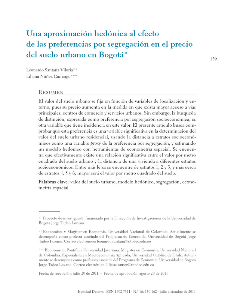 Una Aproximación Hedónica Al Efecto de Las Preferencias Por Segre | PDF ...