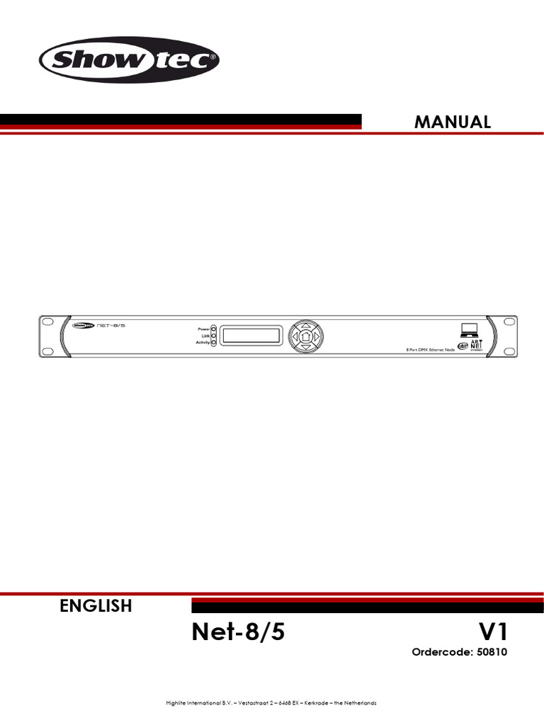 Showtek ArtNode Pro 8 Manual V2 | PDF | Electrical Connector | Menu ...