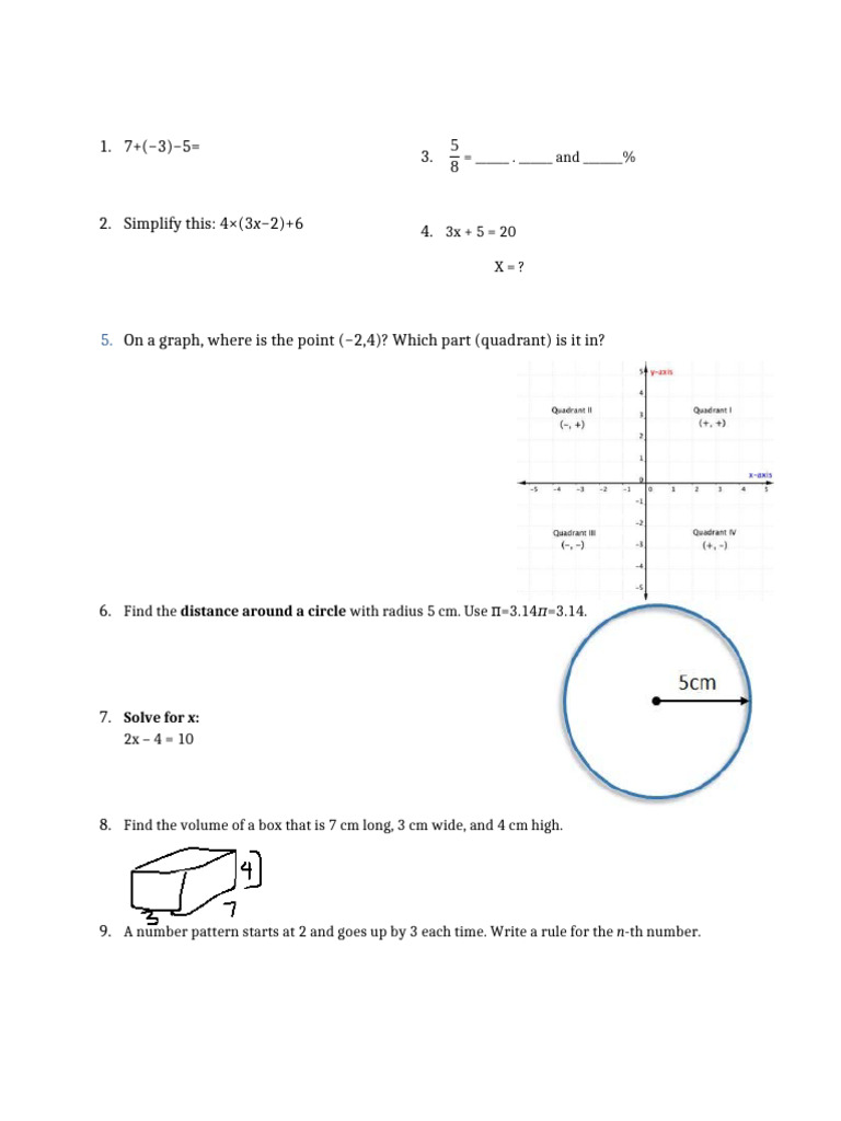 Grade_8_Math_Diagnostic_Test - ELL Assessment Intake for Grade 9 ...