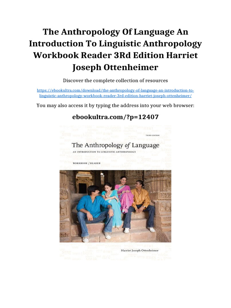 The Anthropology of Language An Introduction To Linguistic Anthropology ...