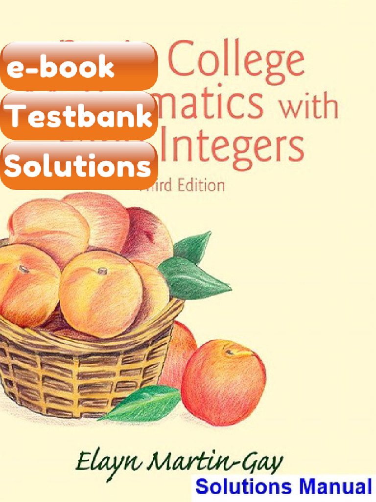 Testbank Basic College Mathematics With Early Integers 3rd Edition ...