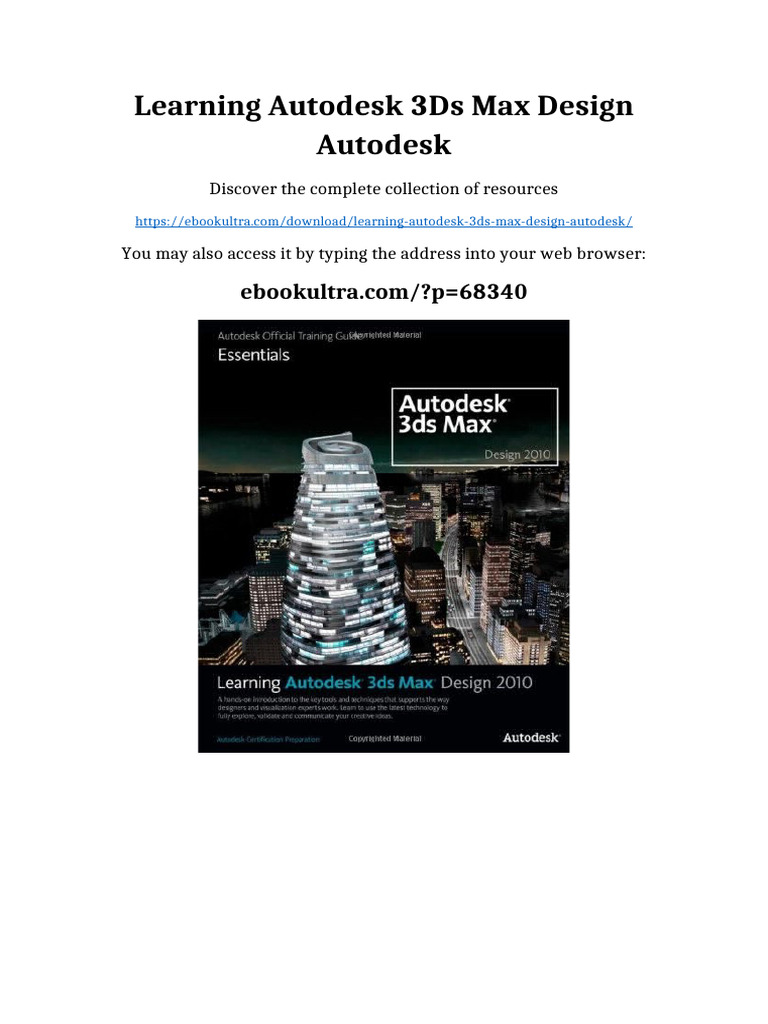 Learning Autodesk 3ds Max Design Autodesk PDF Available | PDF | 3 D ...