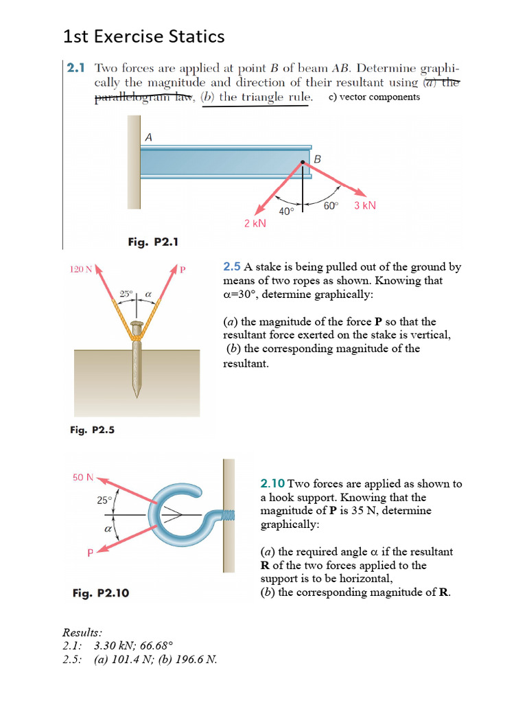 1st Exercise Statics | PDF