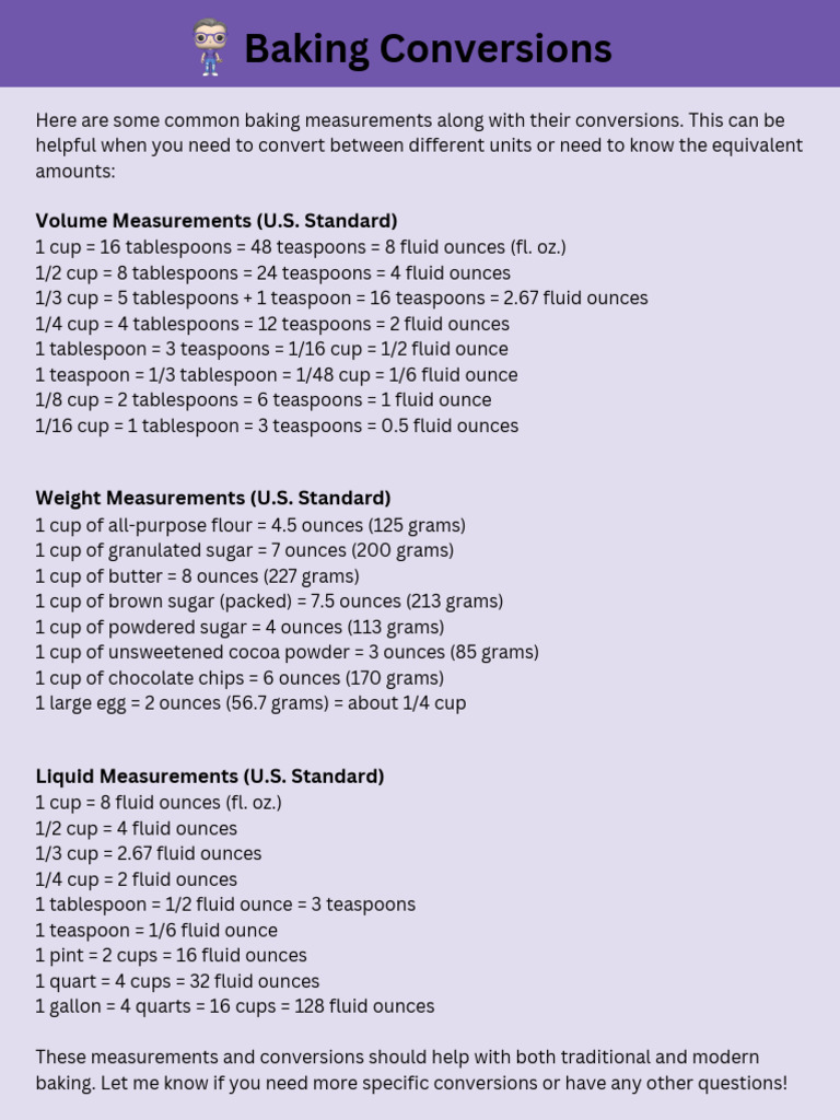 Baking Conversions | PDF