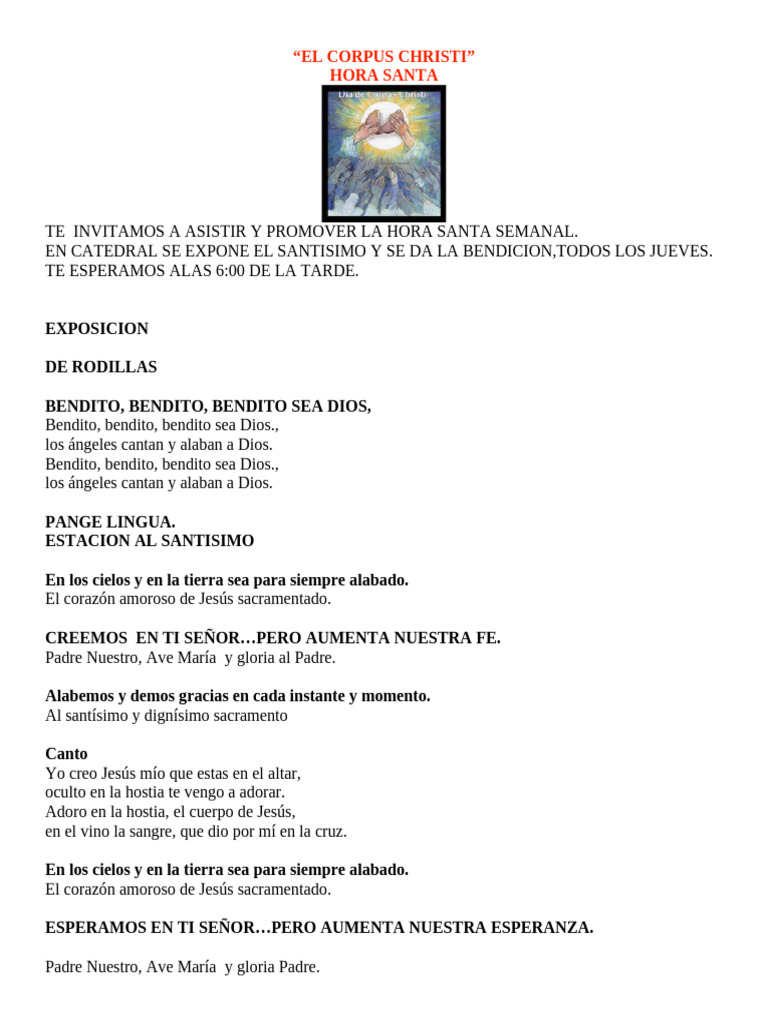 El Corpus Christi | PDF | eucaristía | Teología
