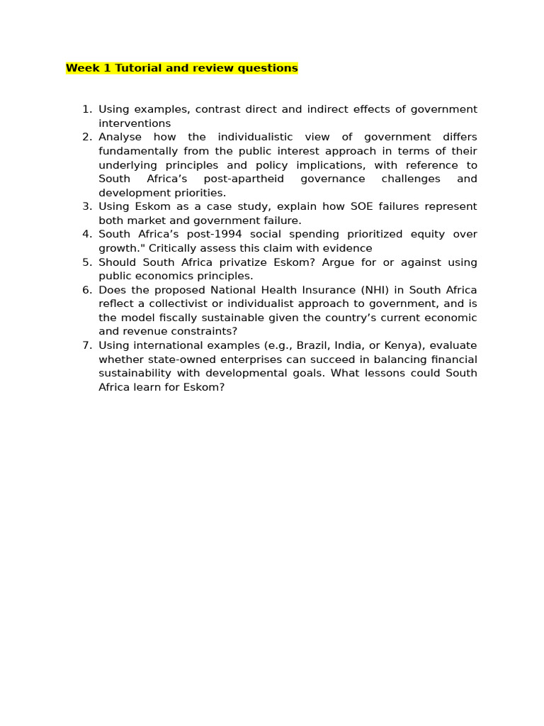 Week 1 Tutorial and Review Questions (1) | PDF