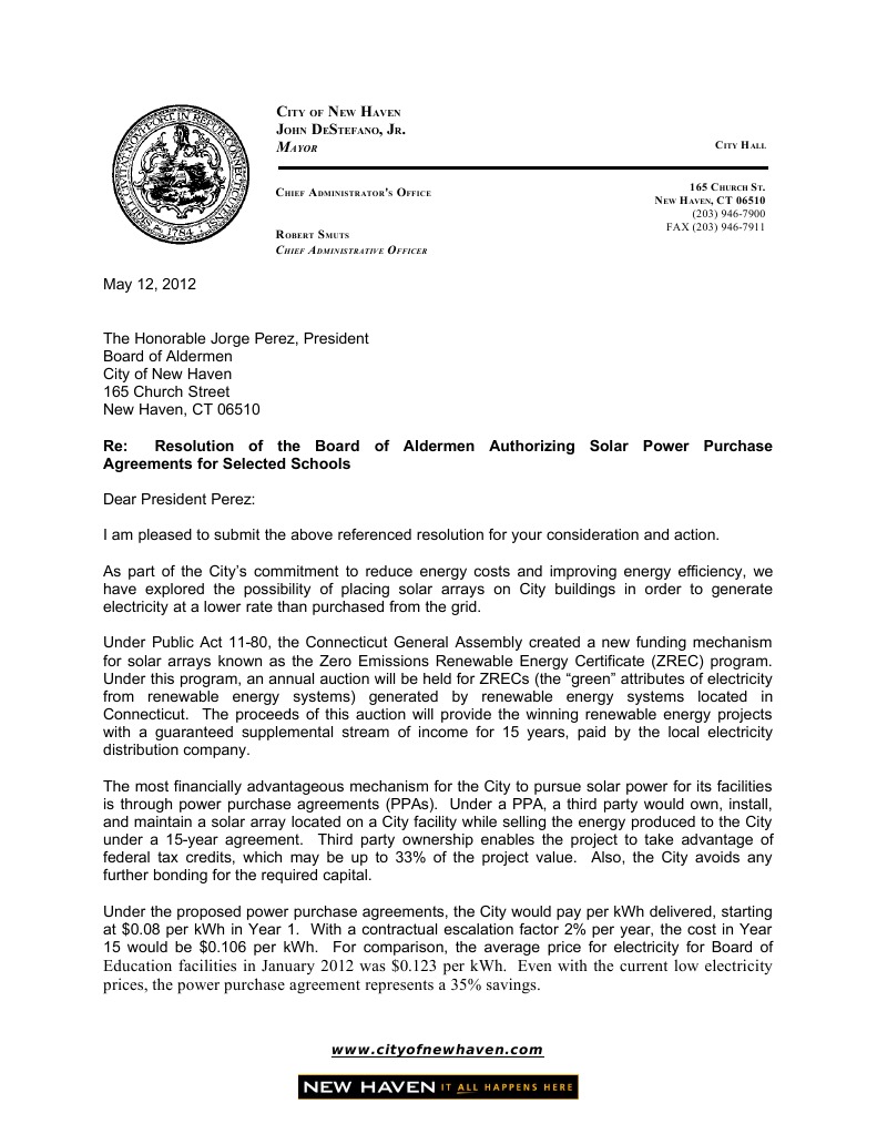 Solar PPA - Cover Letter | PDF | Solar Power | Sustainable Development