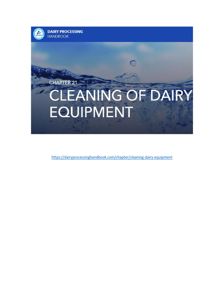 Cleaning Chapter Dairy Processing Handbook | PDF