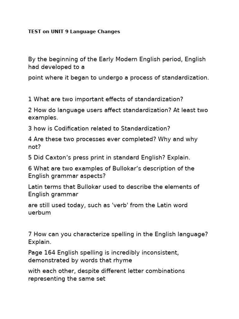 Changes To English | PDF