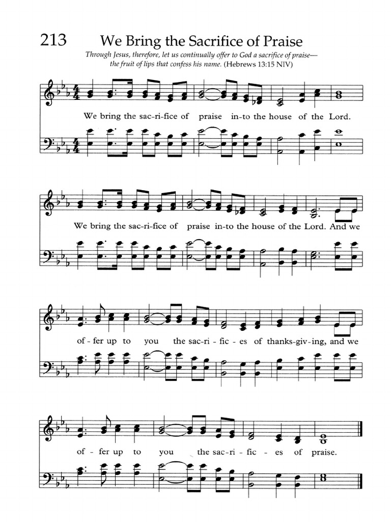 We Bring the Sacrifice of Praise A | PDF