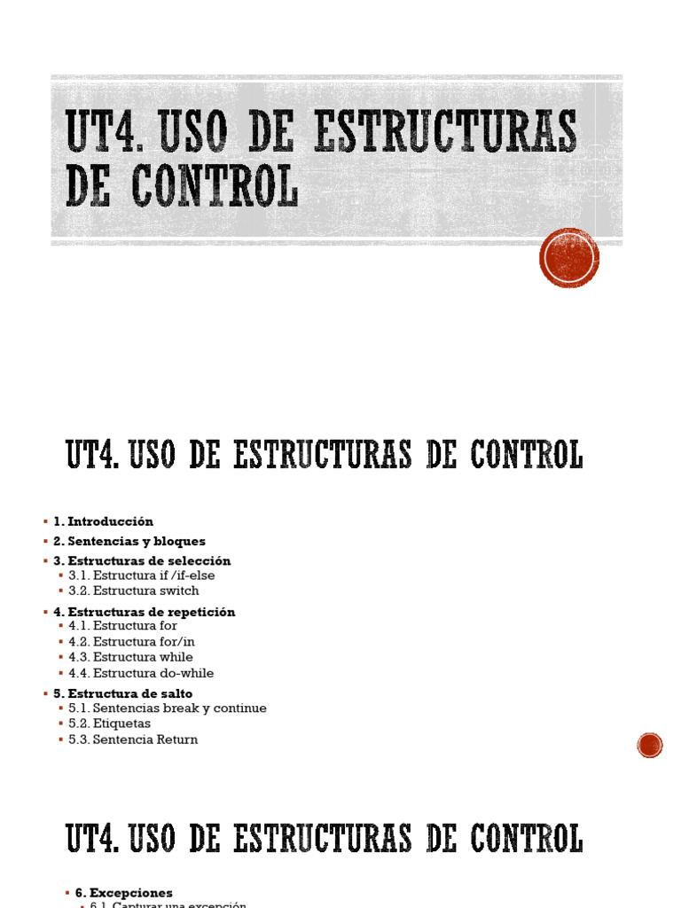 Ut4. Uso de Estructuras de Control | PDF | Programa de computadora ...