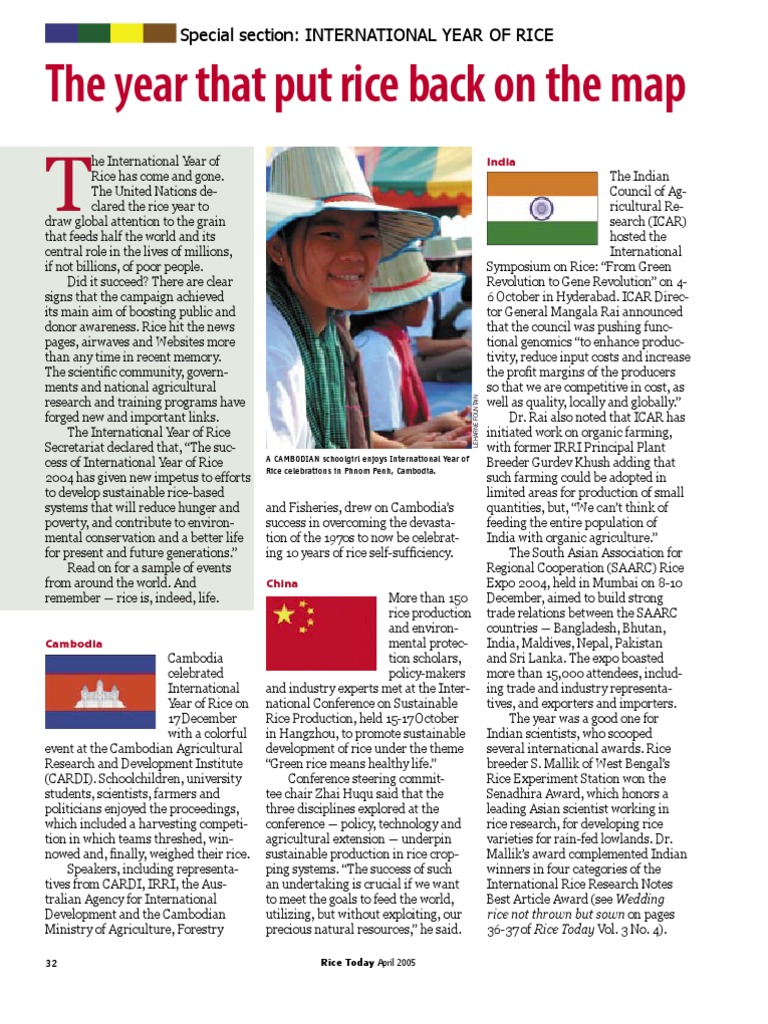 International Year of Rice Highlights | PDF | International Rice ...