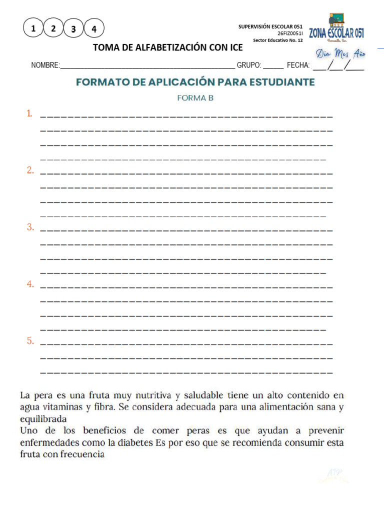 Dictado Ice Formato b Con Instrucciones | PDF