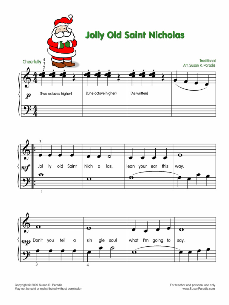 Jolly Old Saint Nicholas - Christmas | PDF