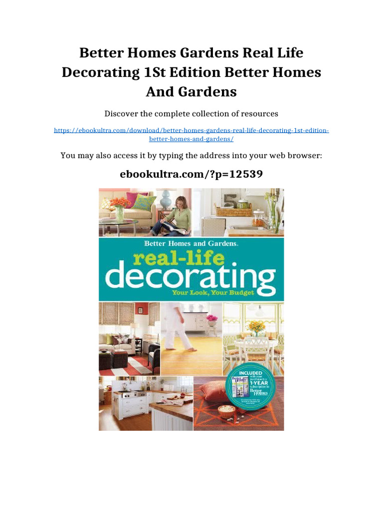 Better Homes Gardens Real Life Decorating 1st Edition Better Homes And ...