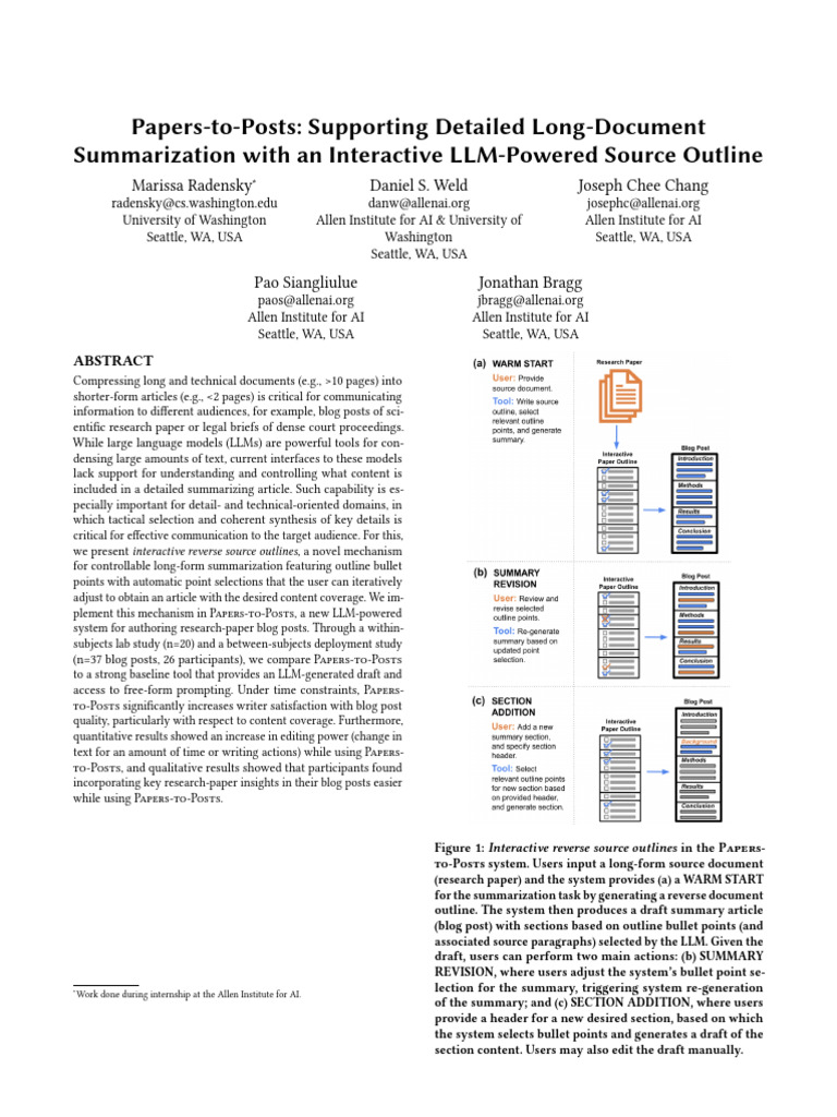 1. Papers-to-Posts: Supporting Long-Document Summarization for ...