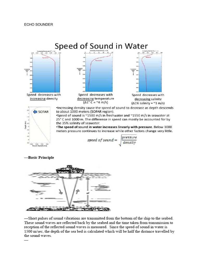 Echo Sounder Notes OOW Deck | PDF | Sound | Waves