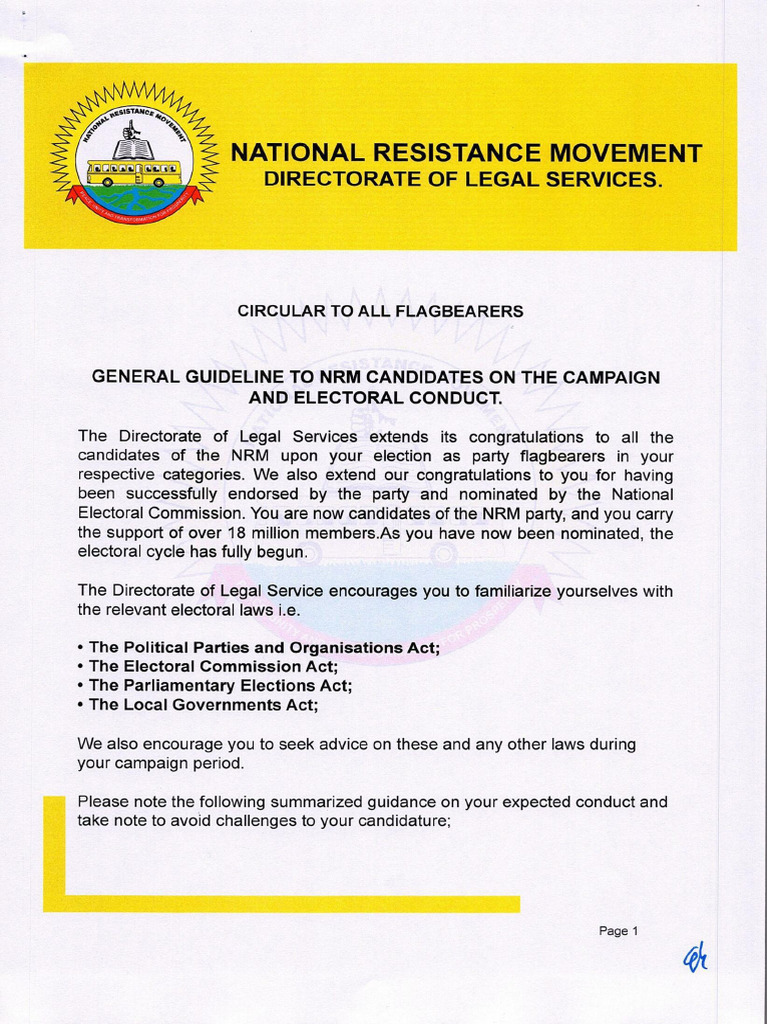 NRM Circular to All FlagBearers | PDF