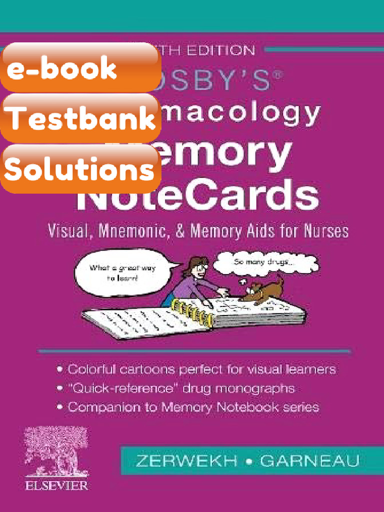 Testbank Mosbys Pharmacology Memory NoteCards Visual Mnemonic and ...