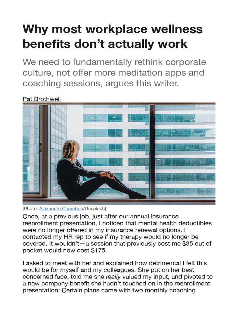 Wellness at workplace | PDF | Psychology