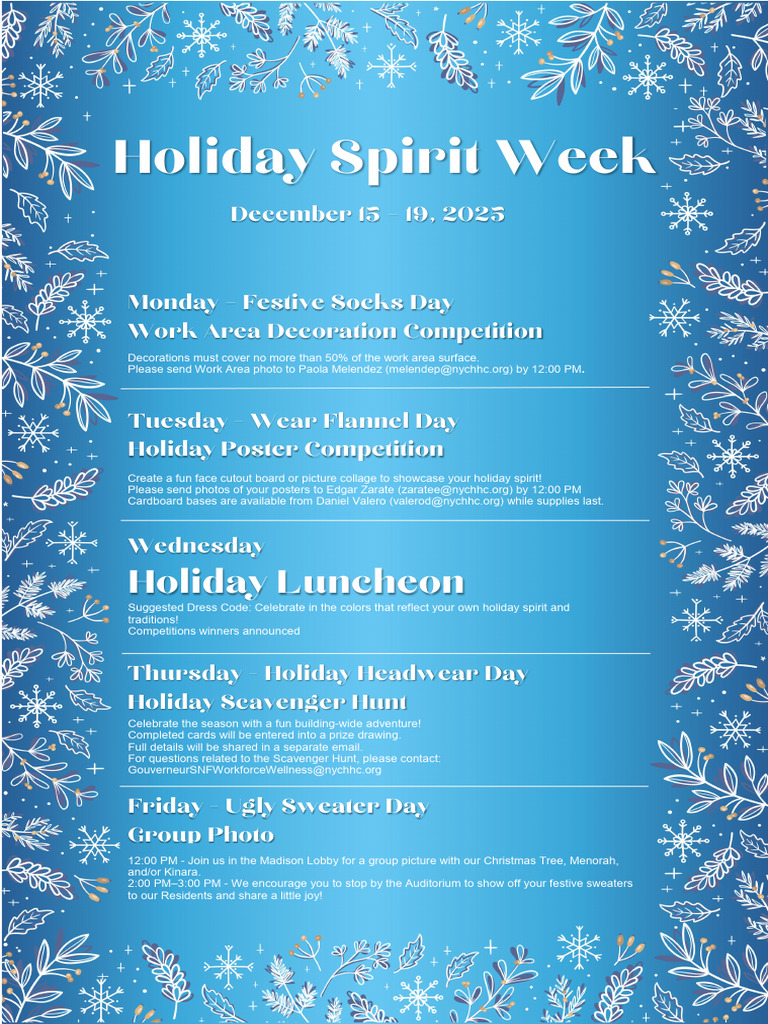 Holiday Spirit Week Flyer | PDF