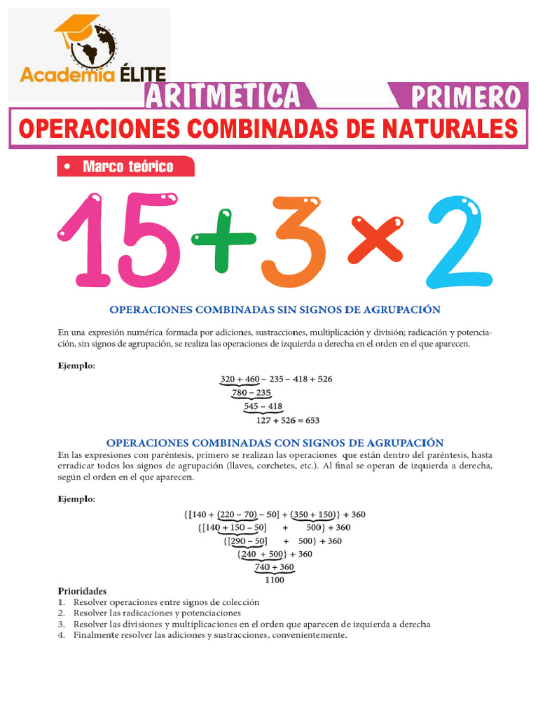 Tema 3 - Operaciones Combinadas | PDF