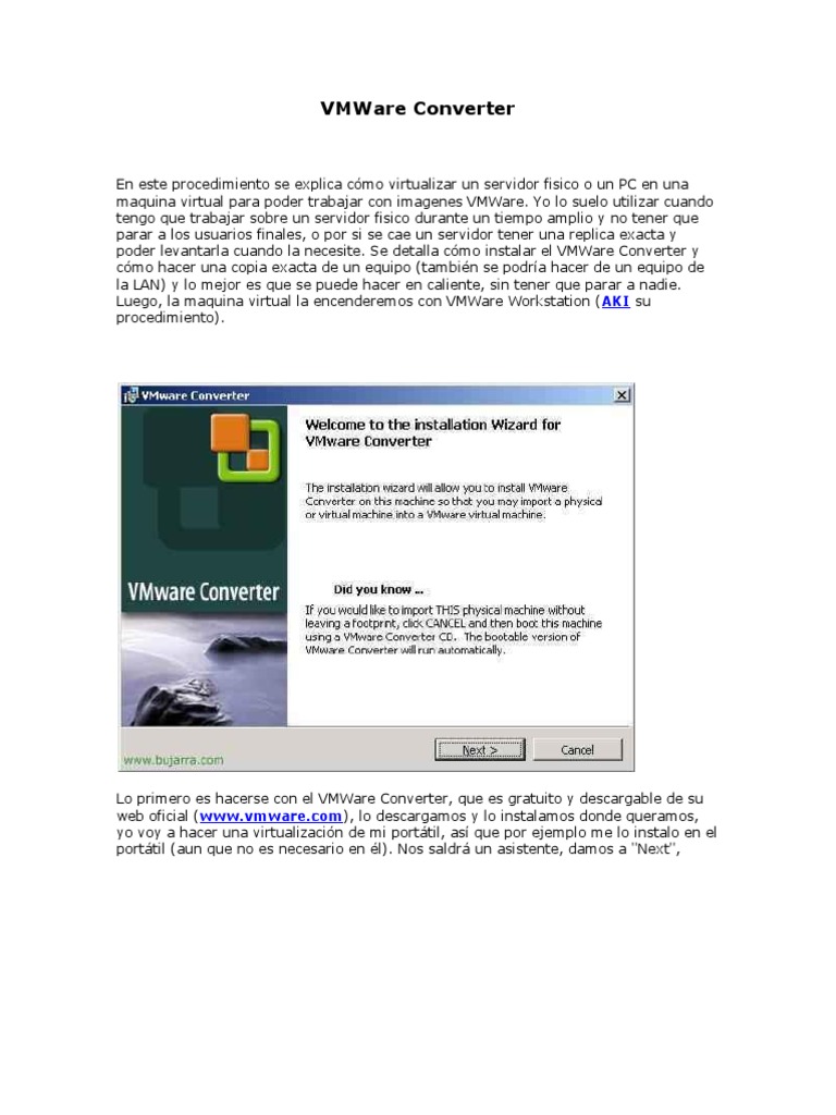 Manual VMWare Converter | PDF | V Mware | Máquina virtual