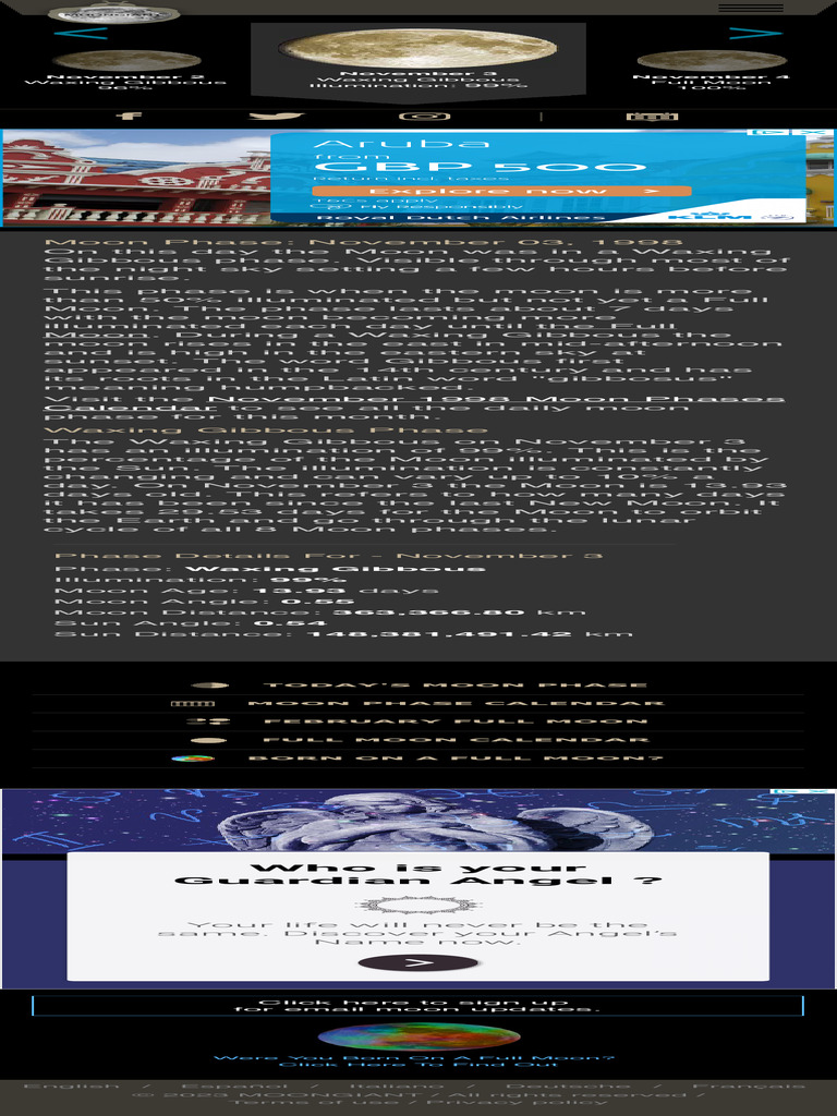 Moon Phase On November 03, 1998 | PDF | Moon | Periodic Phenomena