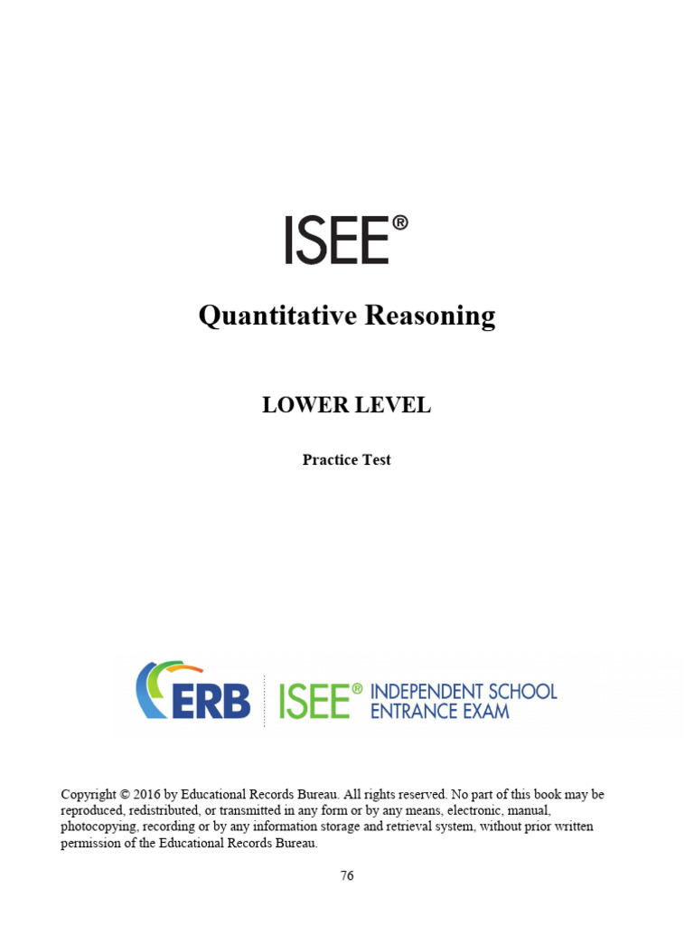 2016-ERB-Lower-Level-ISEE-Practice-Test-1-10-19 | PDF | Chocolate ...