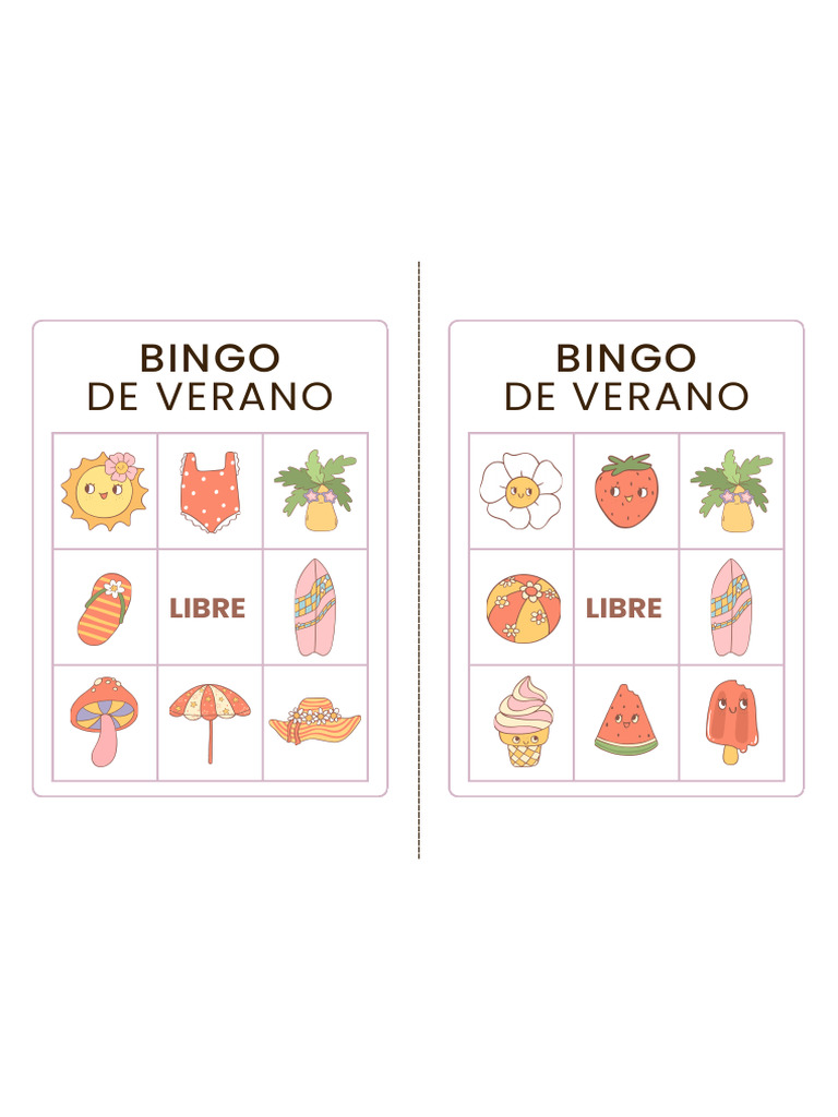 Bingo de Verano Hoja de Trabajo Colorida_20251129_214227_0000 | PDF