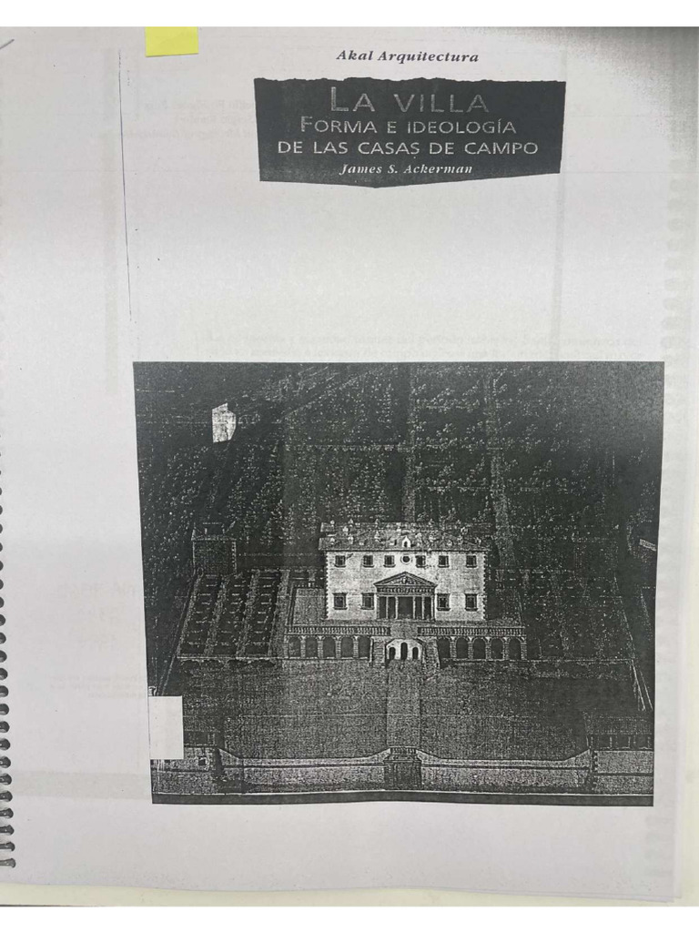 La Villa Forma e Ideología de Las Casas de Campo James S Ackerman | PDF