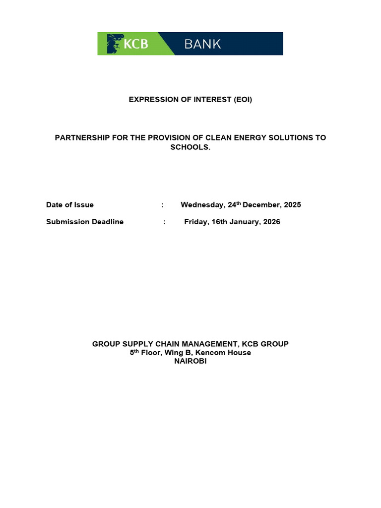 Expression of Interest Solar for Schools and Clean Energy Solution ...