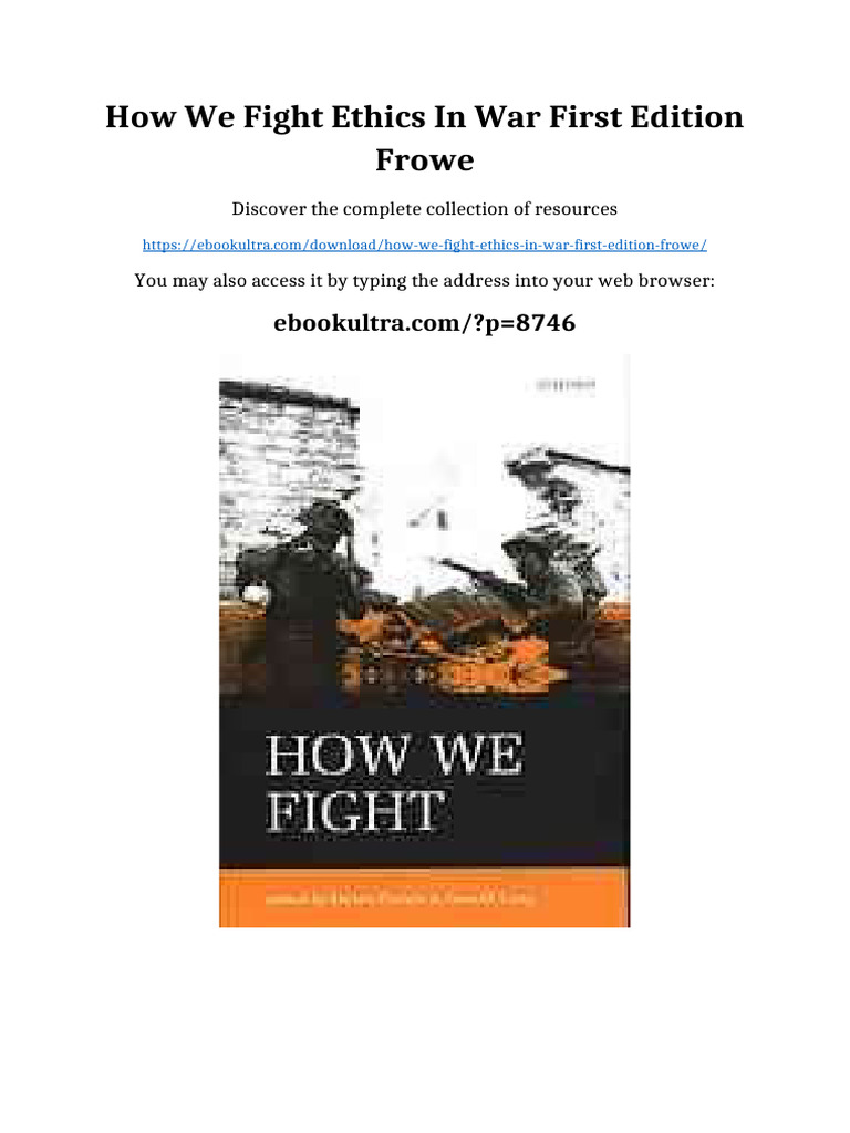 How we fight ethics in war First Edition Frowe updated 2025 | PDF ...