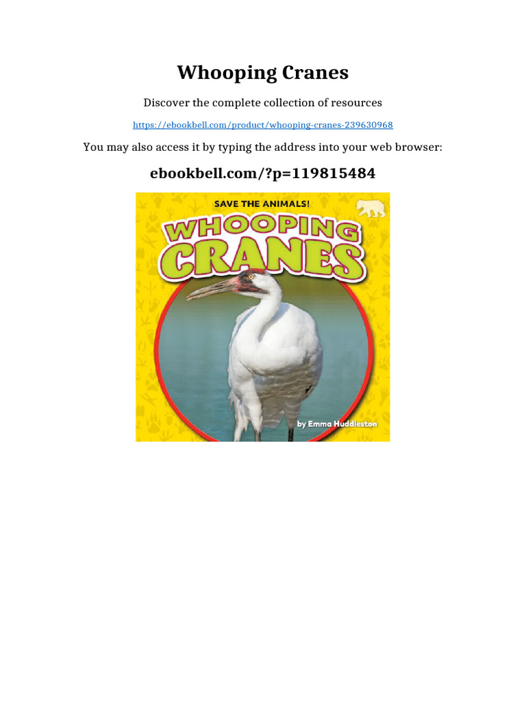 Whooping Cranes Full | PDF | Intellectual Property
