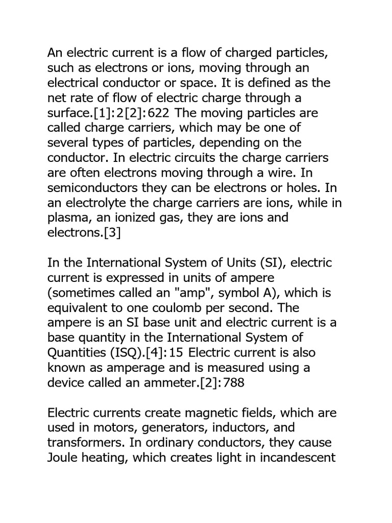 An Electric Current Is A Flow of Charged Particles | PDF | Electric ...