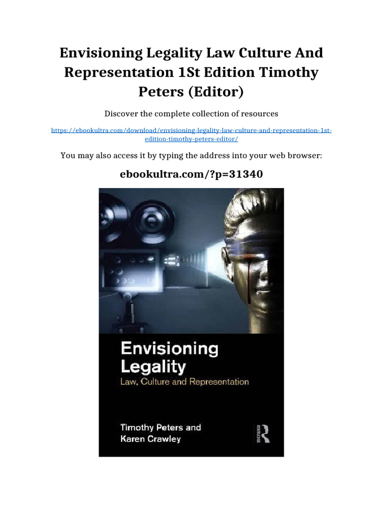 Envisioning Legality Law Culture and Representation 1st Edition Timothy ...