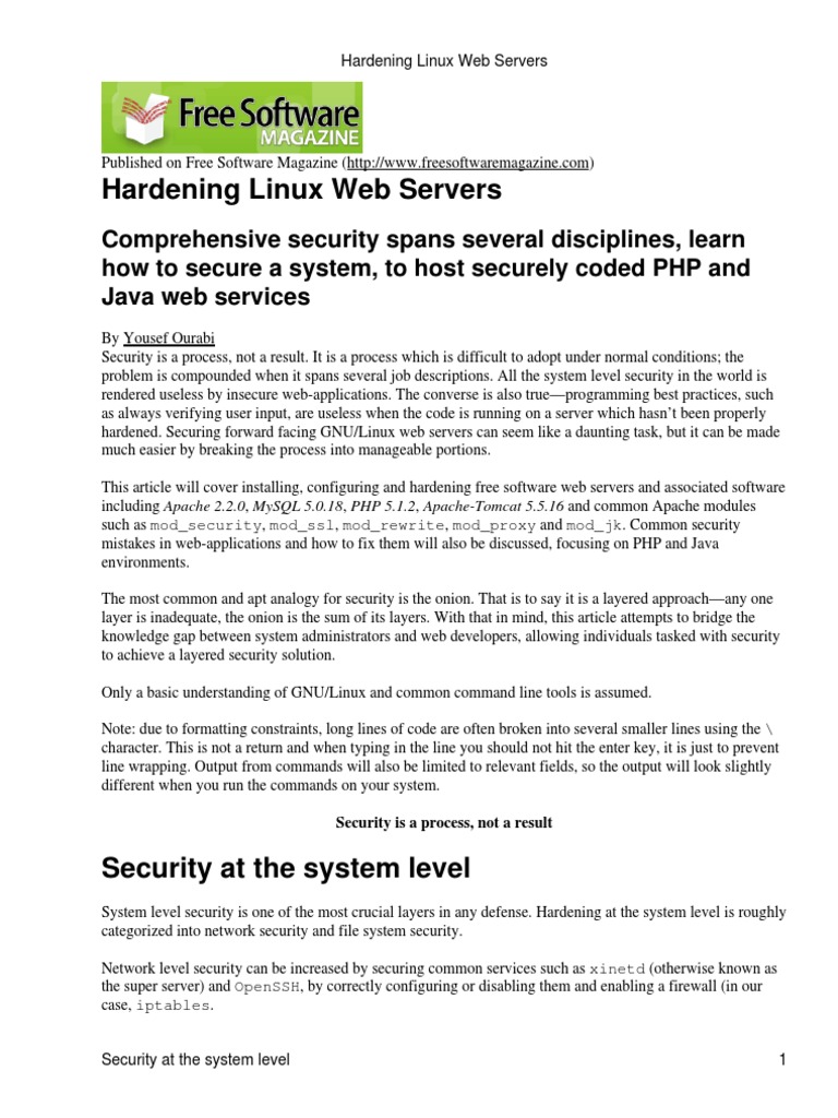 Hardening Linux Web Servers | PDF | Php | Java Server Pages