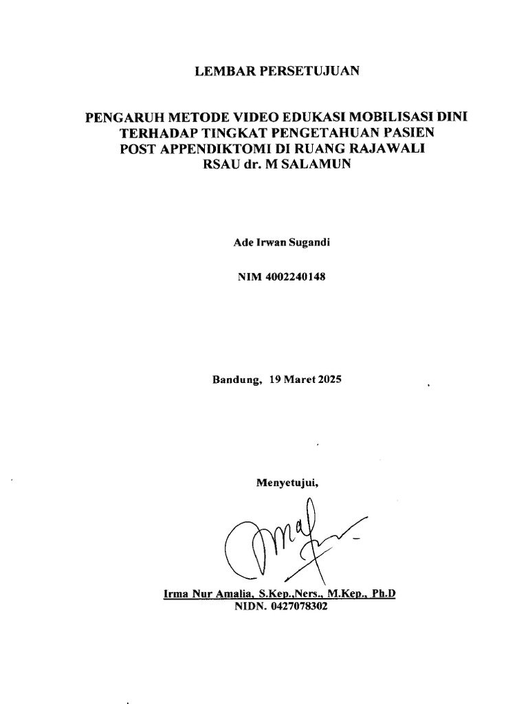 Lembar Persetujuan Proposal | PDF