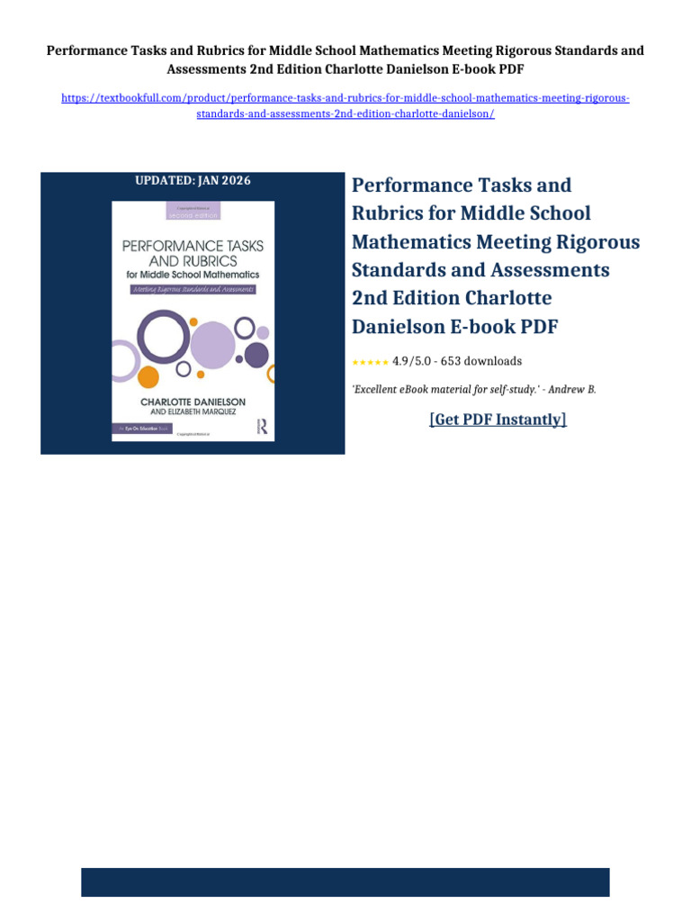 Performance Tasks and Rubrics for Middle School Mathematics Meeting ...