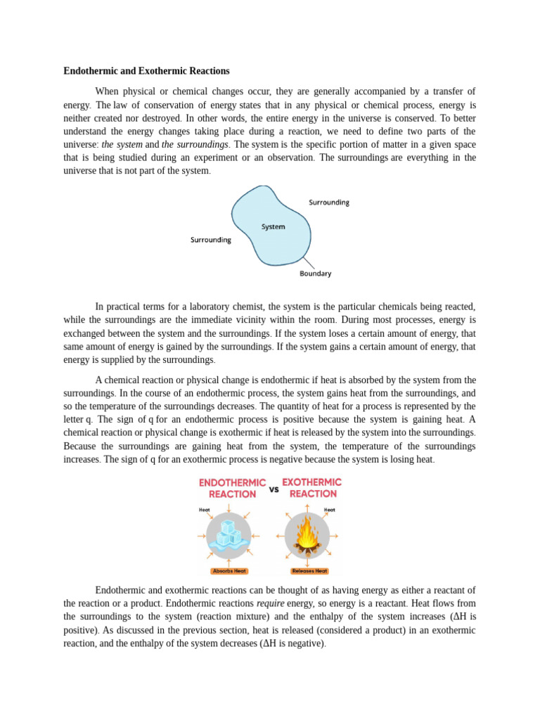 GROUP1 Endothermic and Exothermic Reactions | PDF | Chemical Reactions ...