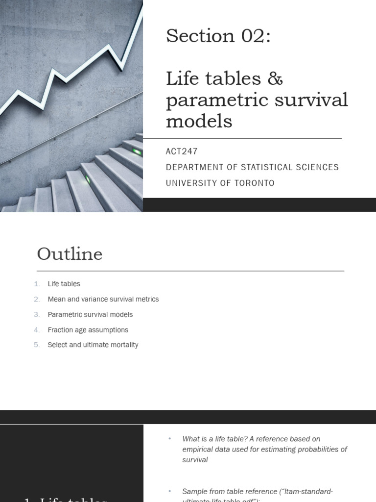 02 Life Tables and Parametric Survival Models - Class | PDF ...
